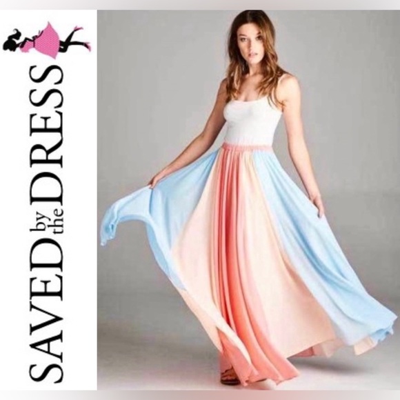 Saved By The Dress | Skirts | Saved By The Dress Pastel Rainbow Maxi ...